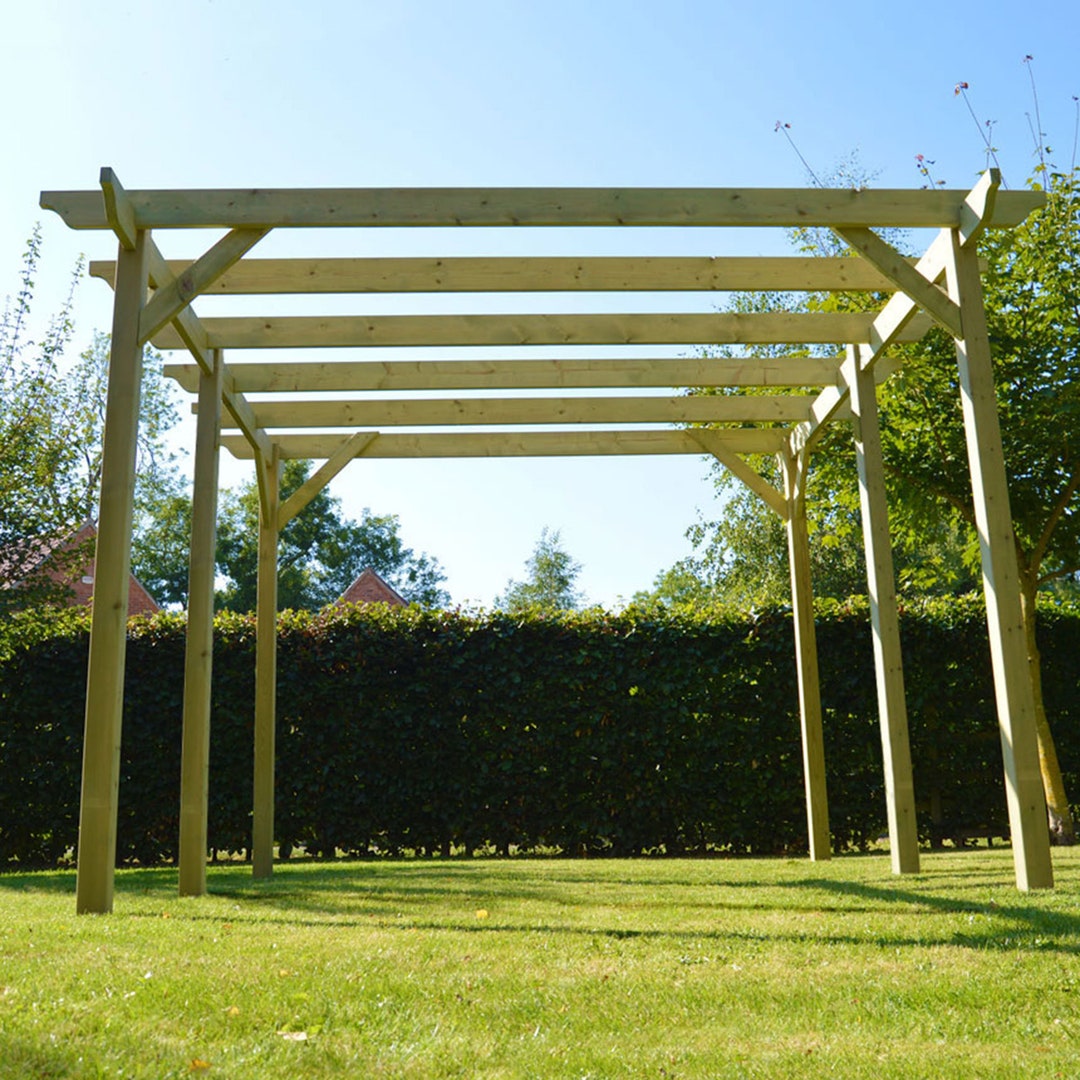 Wooden Garden Gazebo Pergola kit - 3.6m Width - 6 Post Garden Design - Etsy