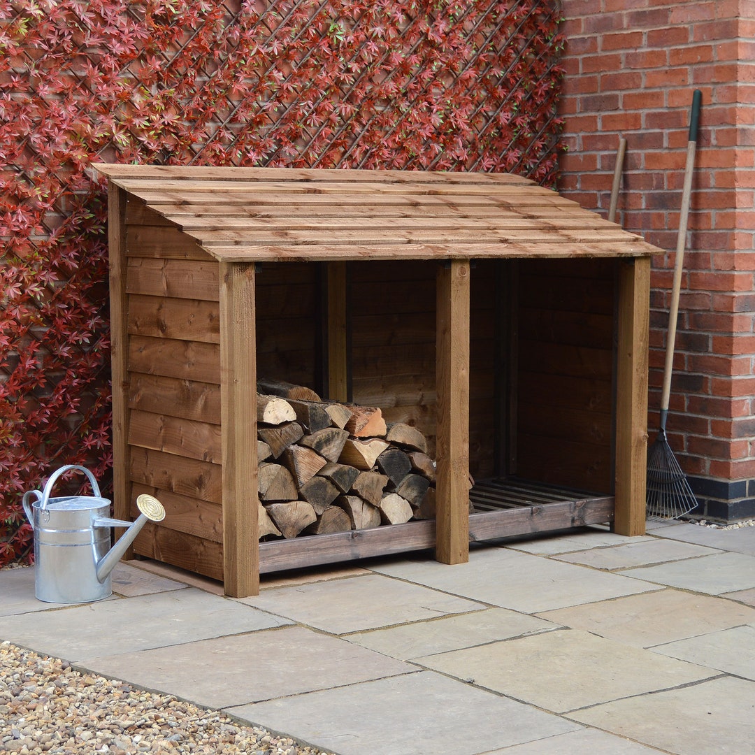 Outdoor Wooden Log Store 4ft Tall X 6ft Wide Hambleton - Etsy UK
