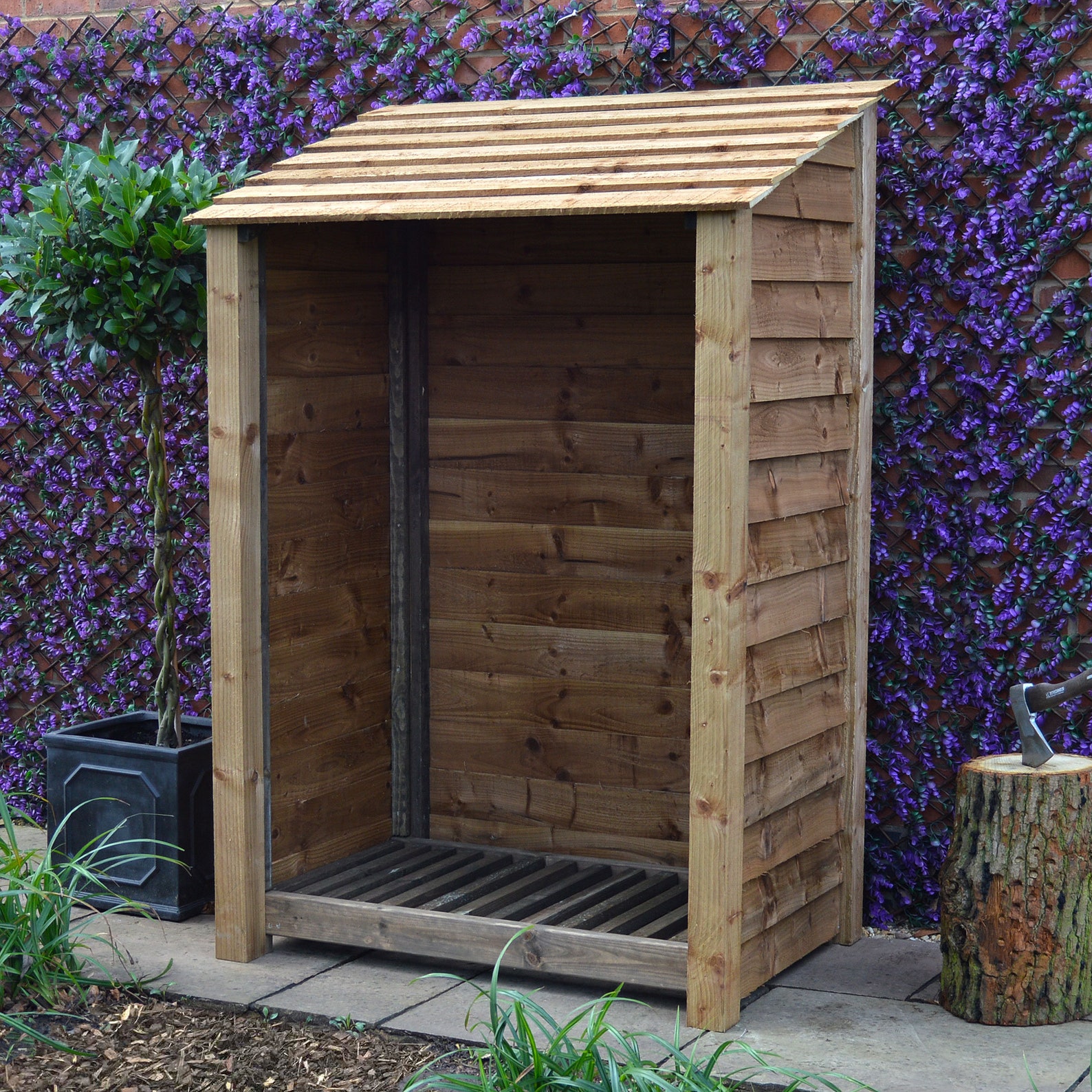 Outdoor Wooden Log Store 6ft Tall X 4ft Wide Greetham Design - Etsy