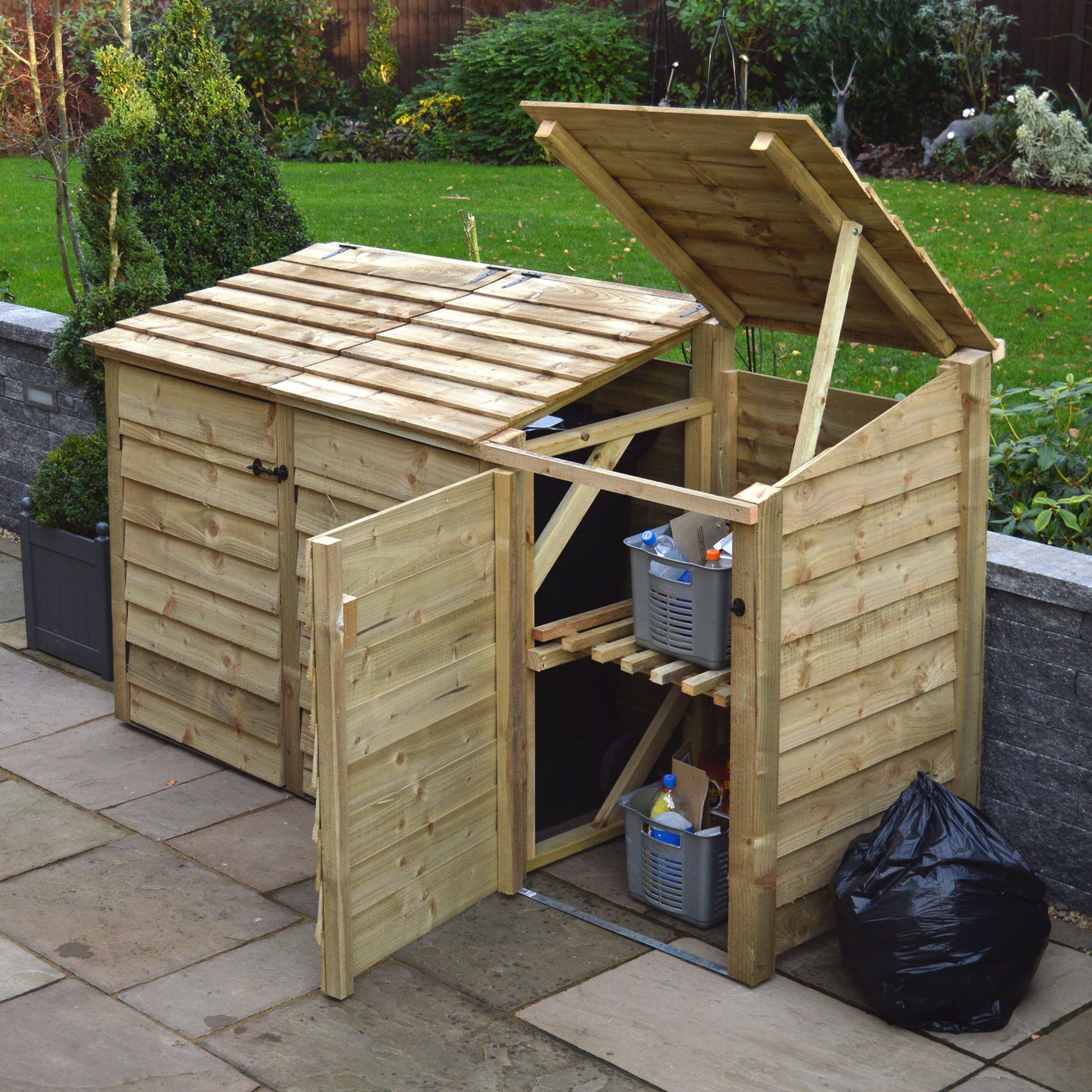 Outdoor Wheelie Bin Recycling Storage Unit Triple Bay - Etsy UK