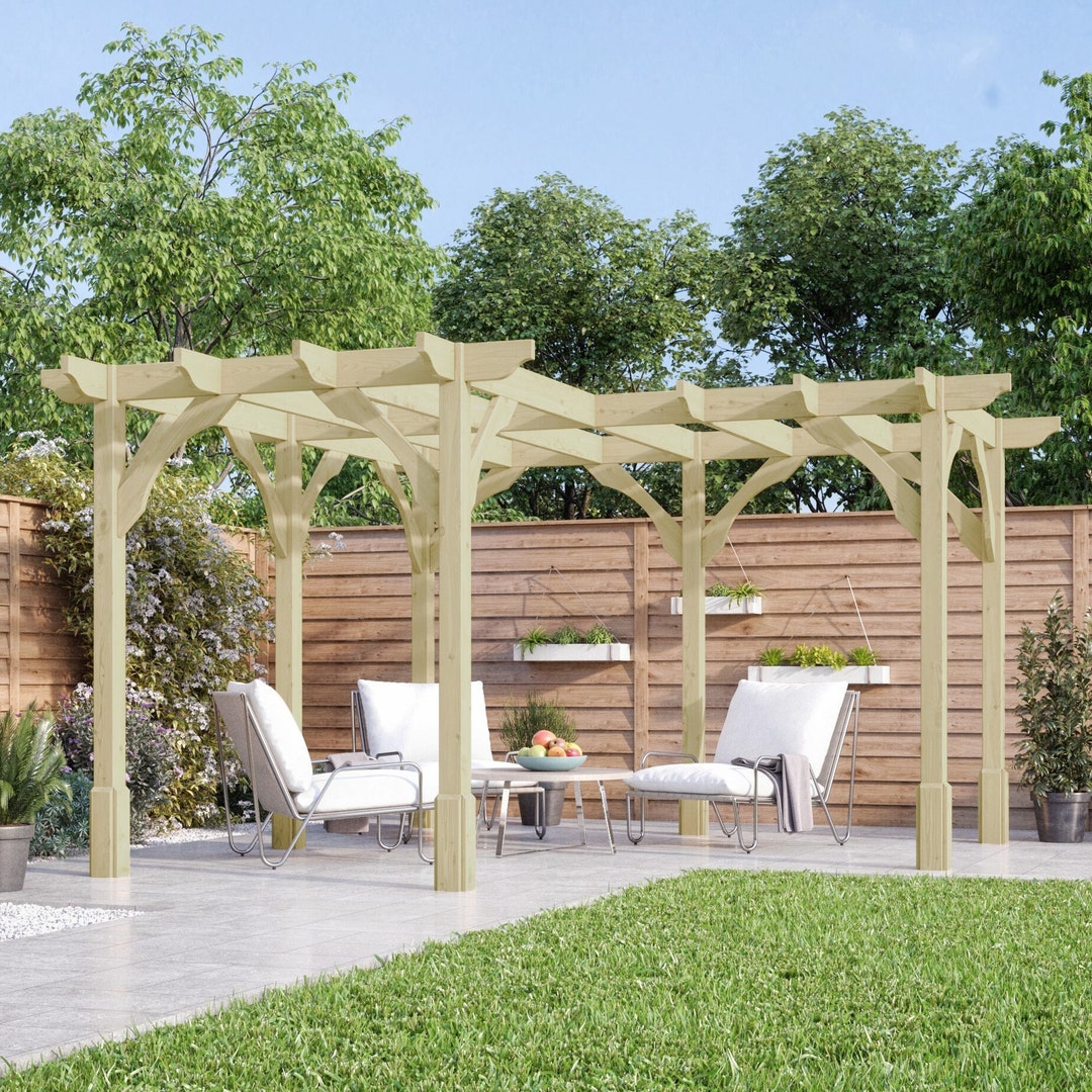 Wooden Garden Gazebo Corner Pergolakit Premium Corner Design - Etsy