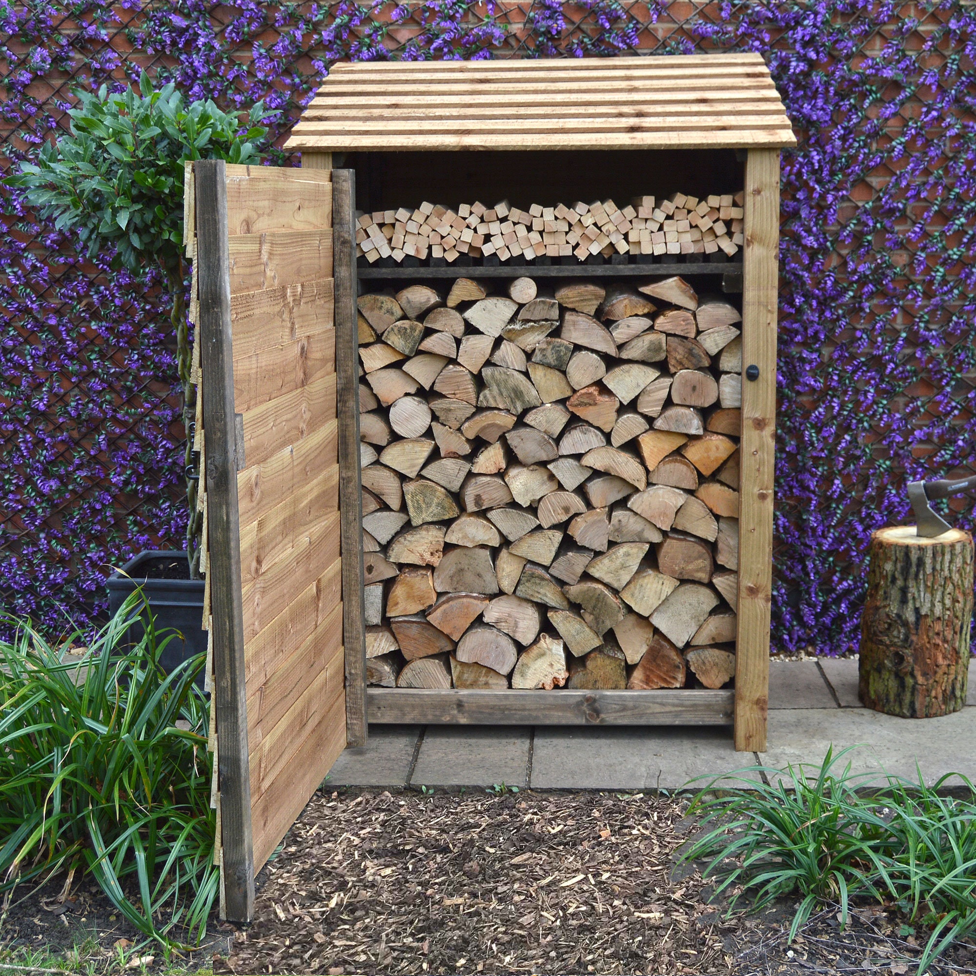 Outdoor Wooden Log Store 6ft Tall X 4ft Wide Greetham With - Etsy UK