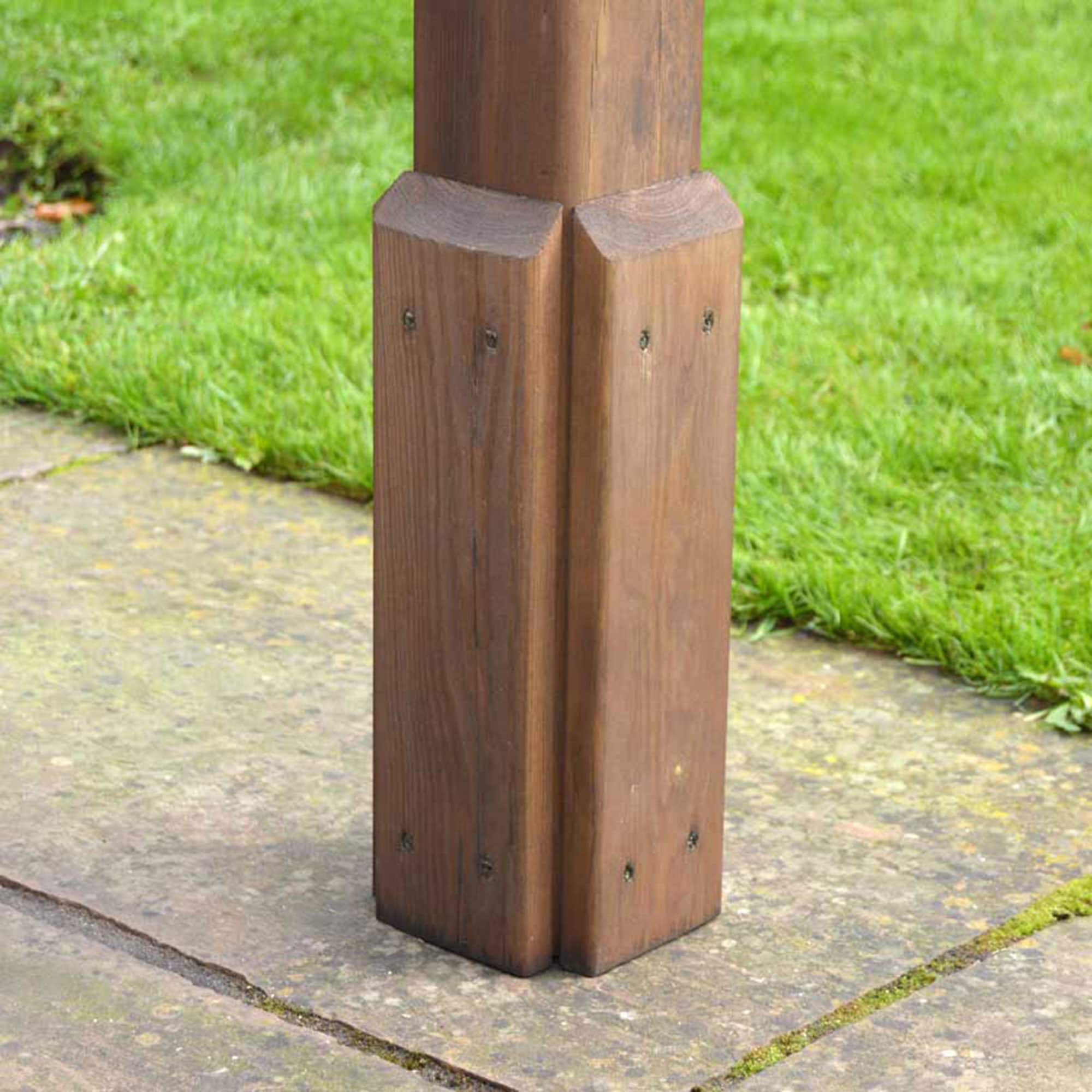 Wooden Garden Gazebo Pergola kit - Wall Mounted 3 Post Premium Design ...