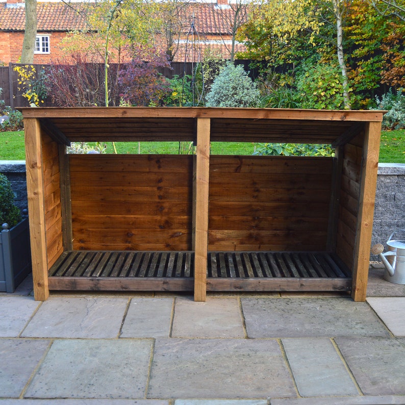 Outdoor Wooden Log Store 4ft Tall X 7ft Wide Normanton - Etsy