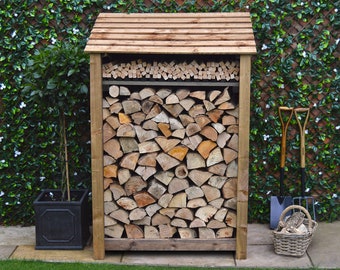 Outdoor Wooden Log Store 6ft Tall X 7ft Wide Normanton Design - Etsy