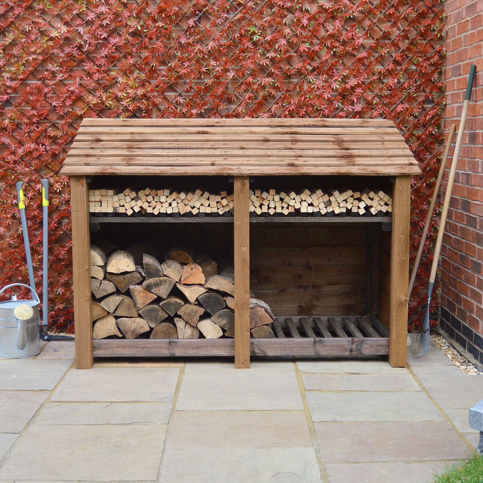 Outdoor Wooden Log Store 4ft Tall X 6ft Wide Hambleton Design - Etsy