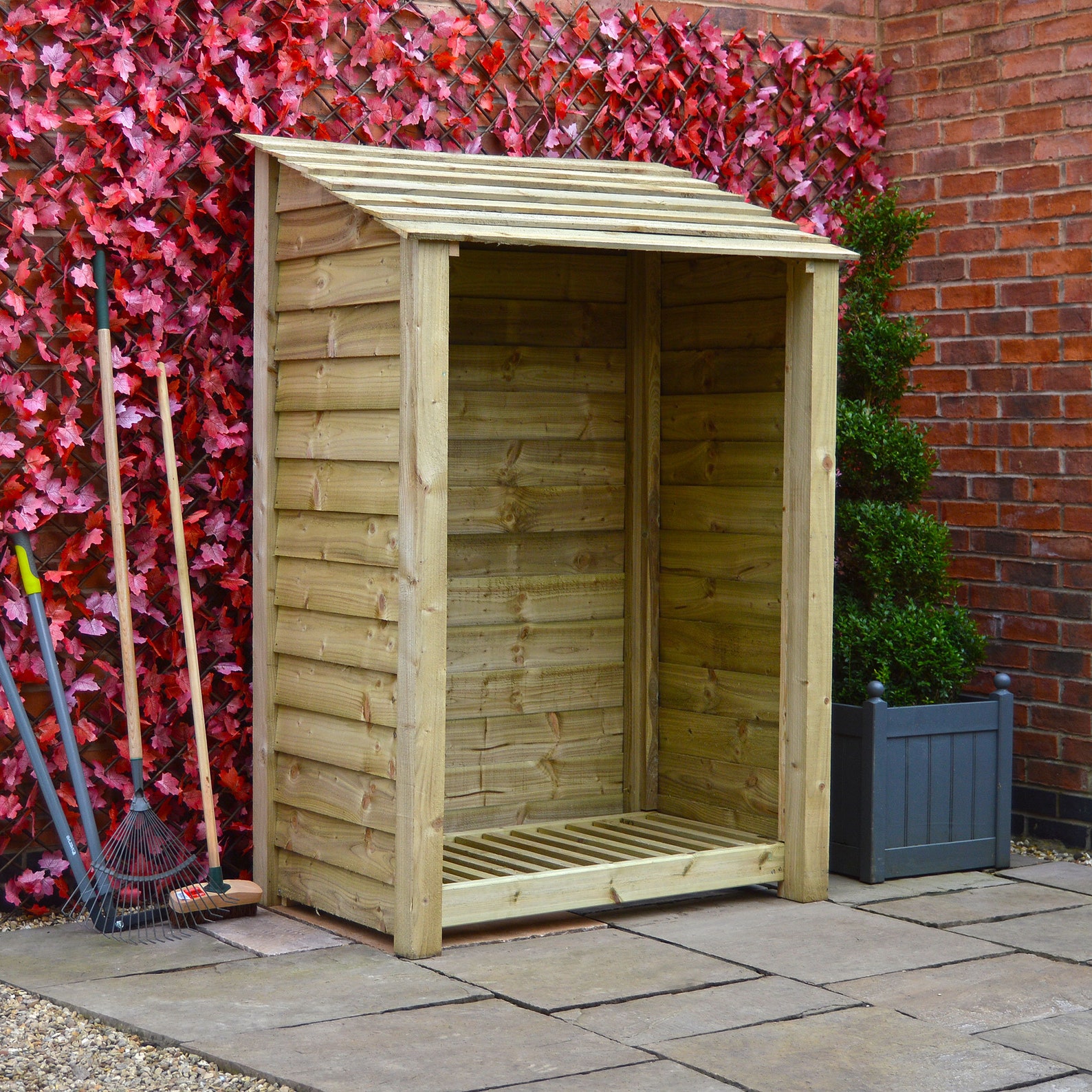 Outdoor Wooden Log Store 6ft Tall X 4ft Wide Greetham Design - Etsy