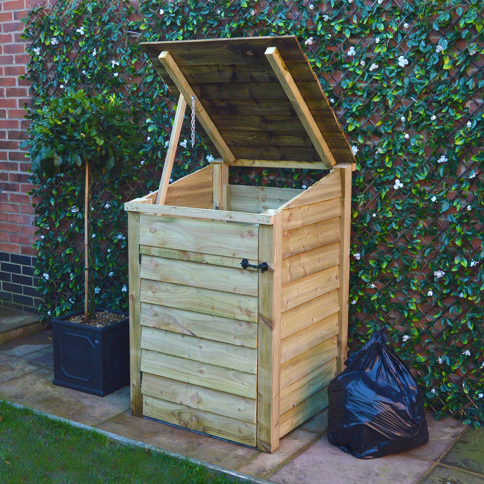 Outdoor Wooden Recycling Bin Storage Unit Single Bay Store - Etsy