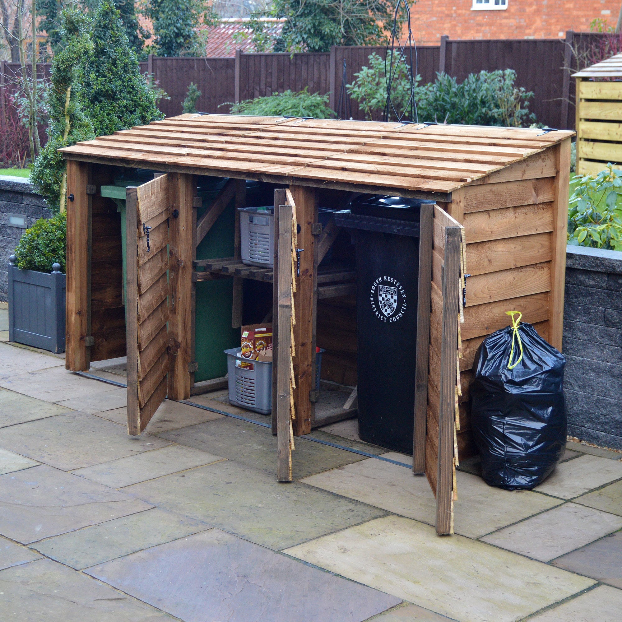 Outdoor Wheelie Bin Recycling Storage Unit Triple Bay - Etsy UK