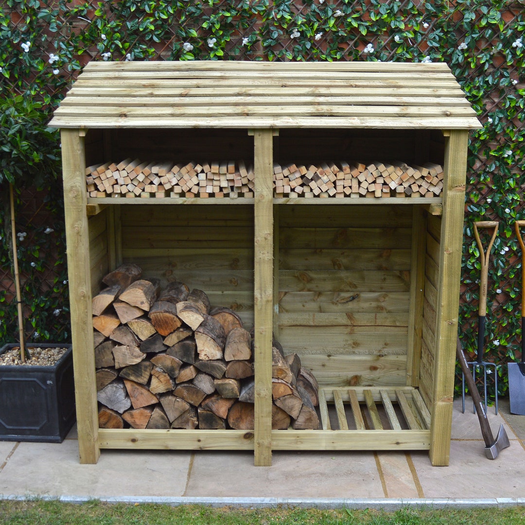 Outdoor Wooden Log Store 6ft Tall X 6ft Wide Hambleton Design - Etsy