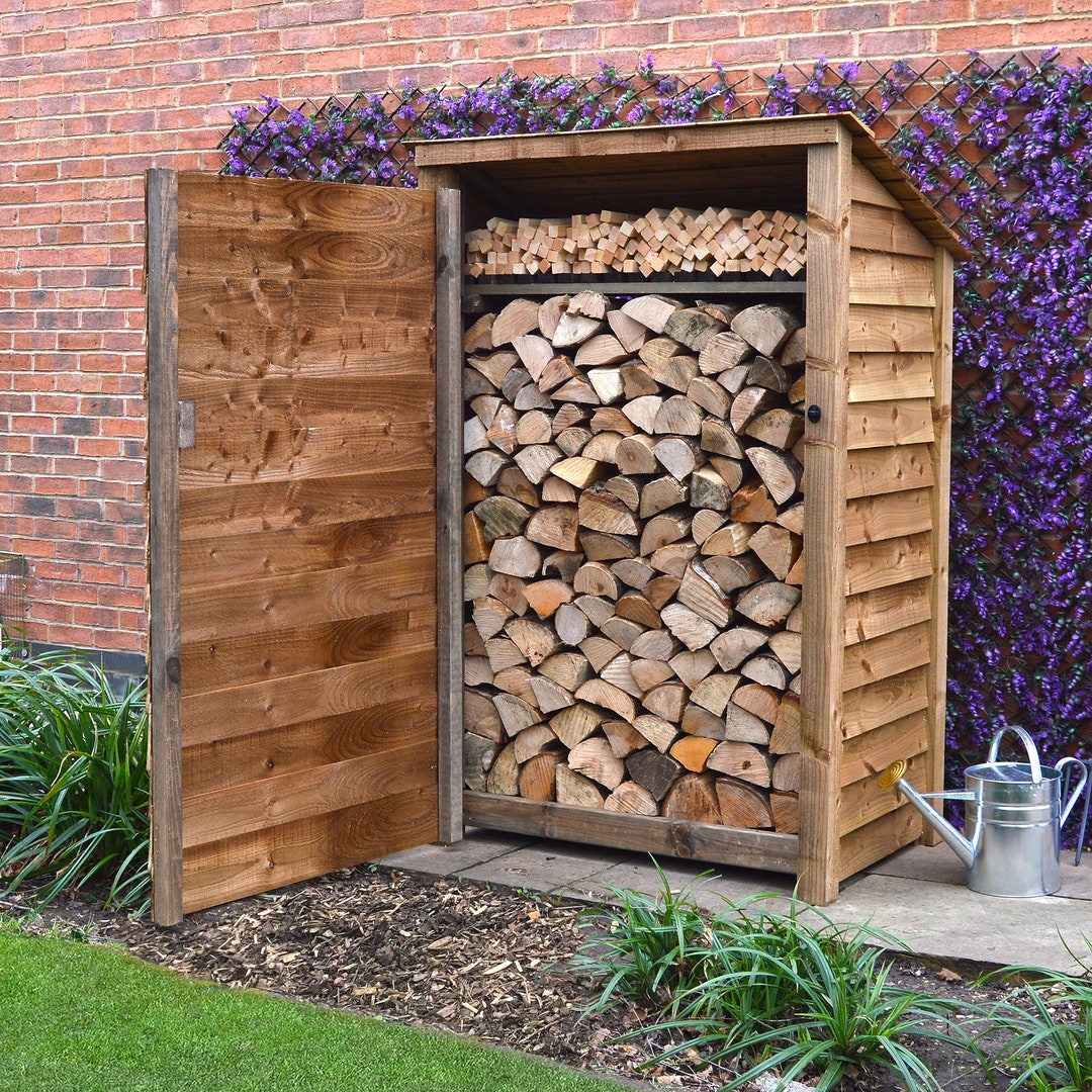 Outdoor Wooden Log Store 6ft Tall X 4ft Wide Greetham Reversed Roof ...
