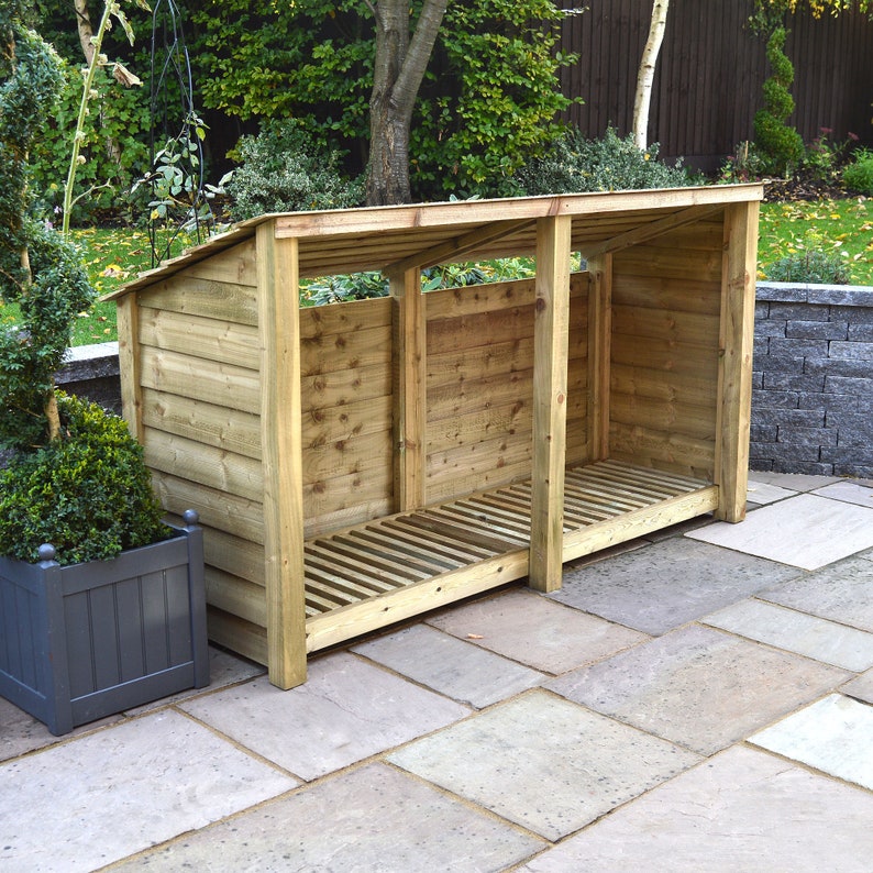 Outdoor Wooden Log Store 4ft Tall X 7ft Wide Normanton - Etsy