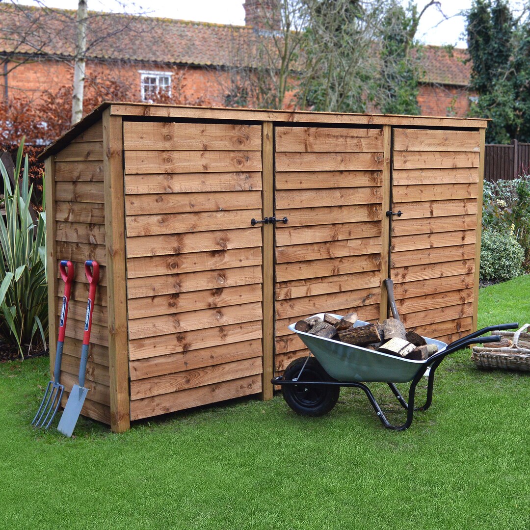 Outdoor Wooden Firewood Log Store Unit - 6ft Tall X11ft Wide ...