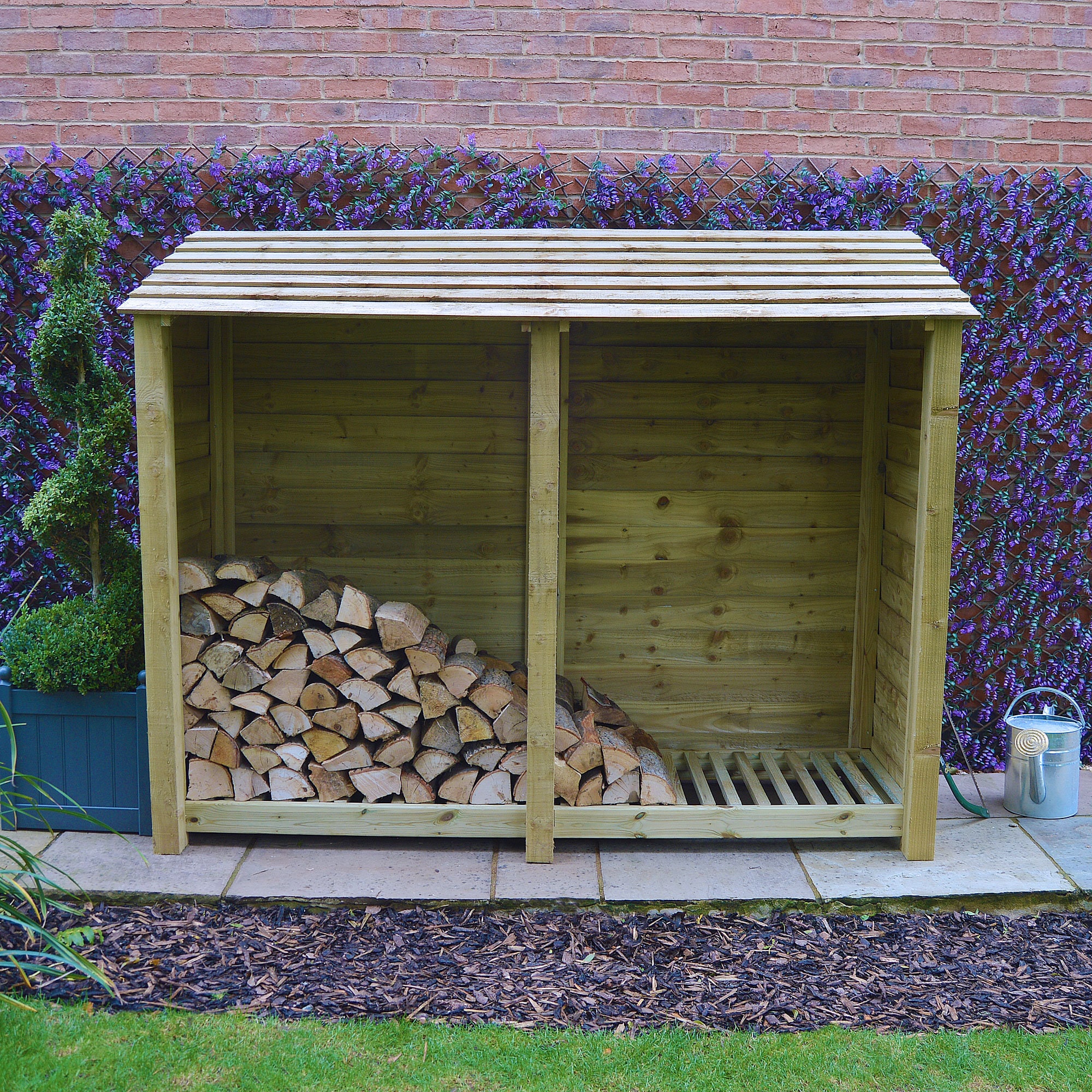 Outdoor Wooden Log Store 6ft Tall X 7ft Wide Normanton Design - Etsy