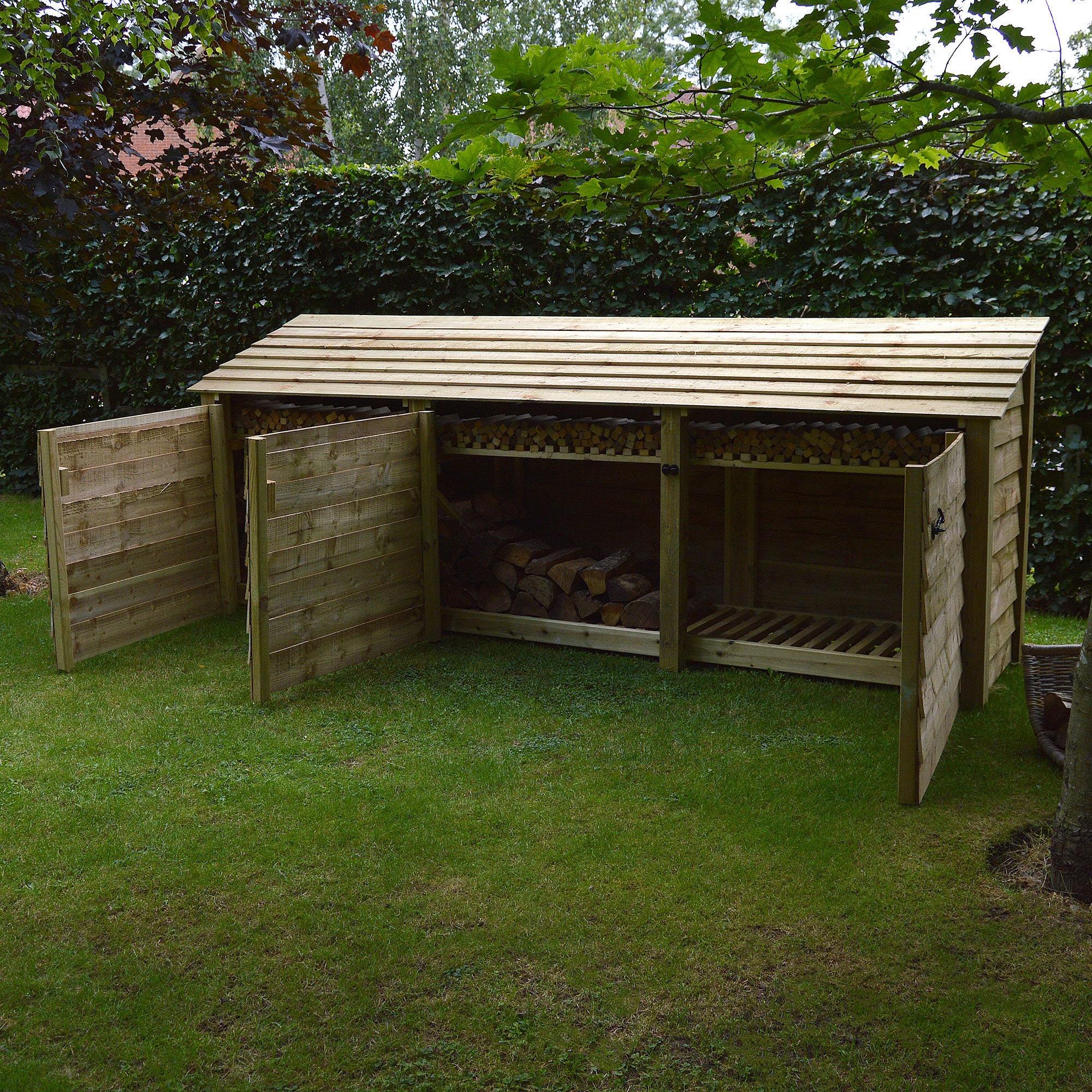 Outdoor Wooden Log Store 4ft Tall X11ft Wide Empingham - Etsy