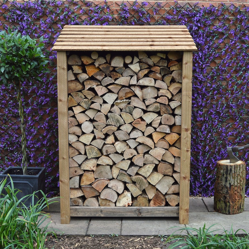 Outdoor Wooden Log Store 6ft Tall X 4ft Wide Greetham Design - Etsy
