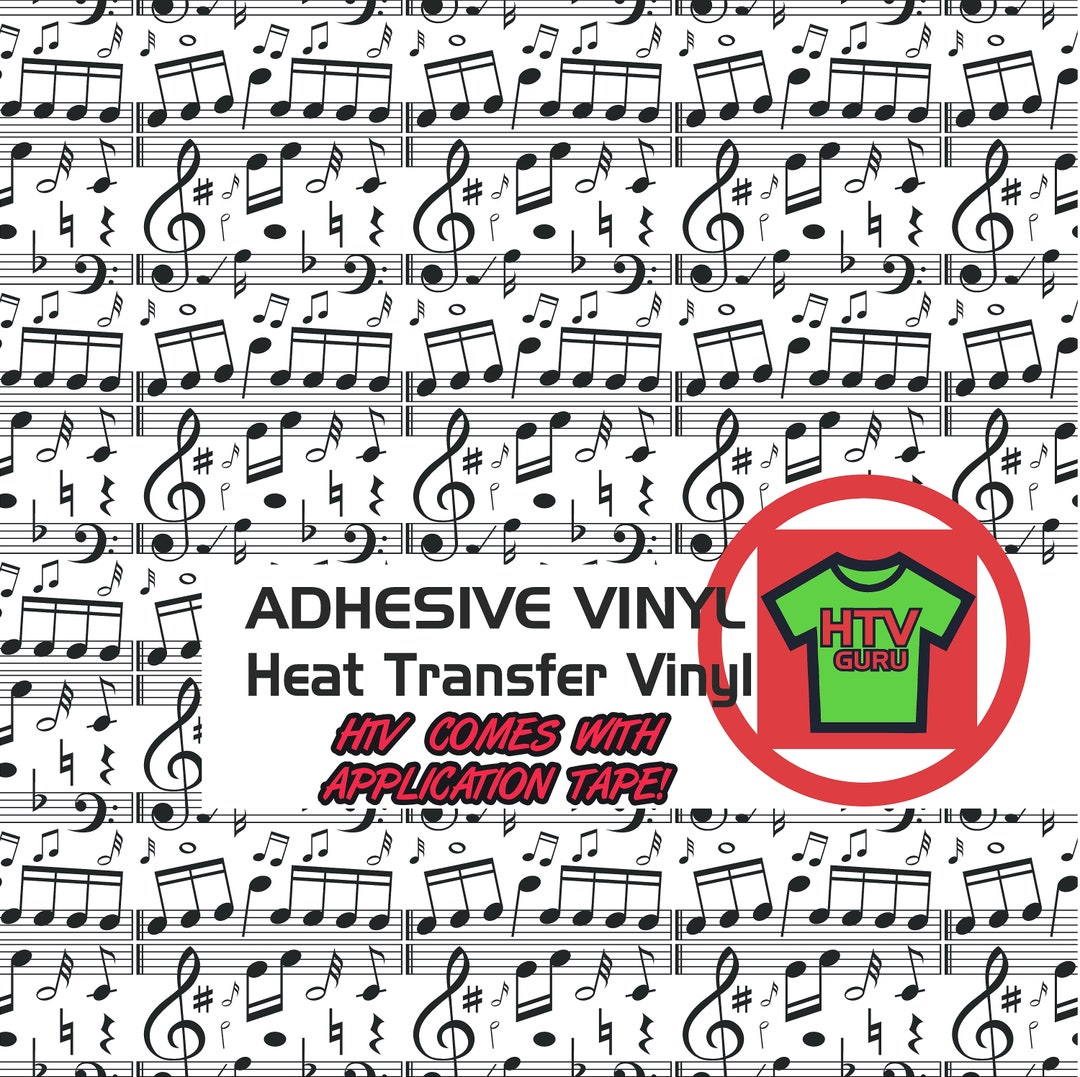 Music Notes Printed Heat Transfer Vinyl and Adhesive Outdoor Vinyl ...