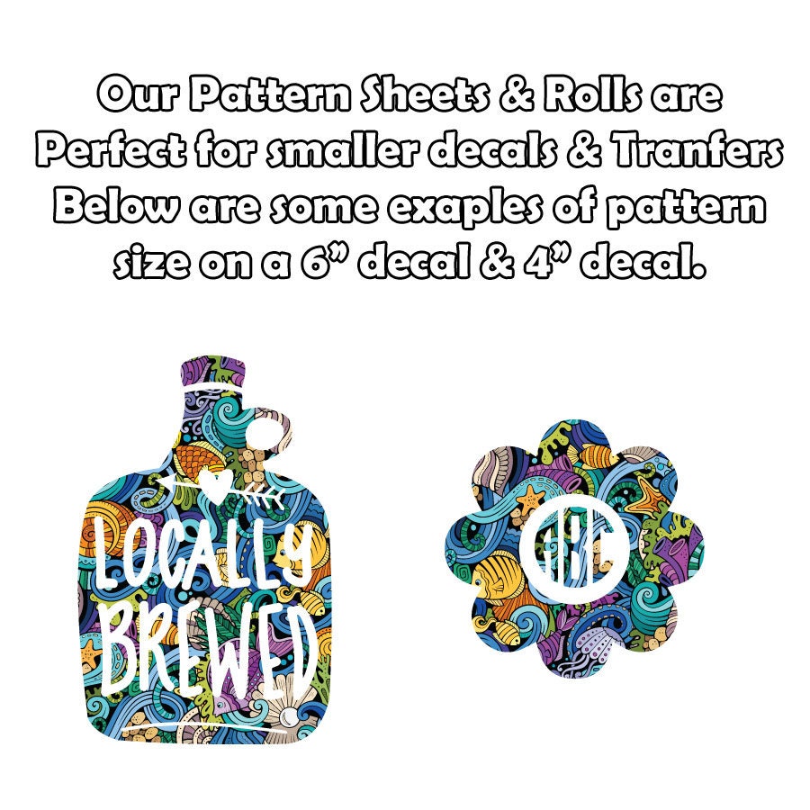 Cute Fish and Shells HTV Pattern Vinyl Sheets Heat Transfer - Etsy