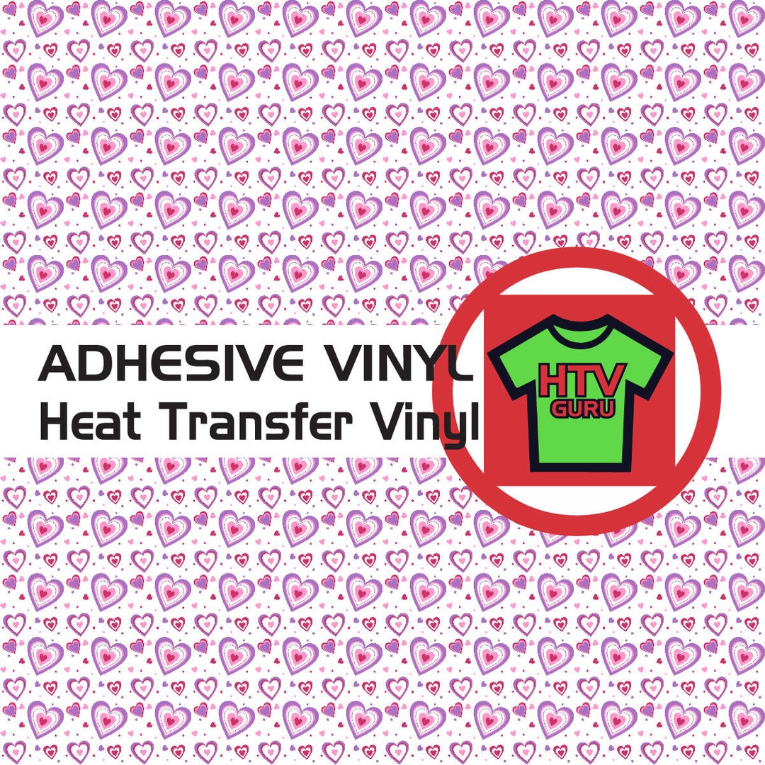 Hearts Love Iron on Heat Transfer Vinyl HTV Printed Pattern Vinyl ...