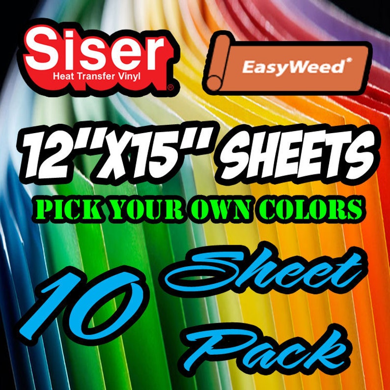 12"x 15" / 10-sheet Pack / Siser Easyweed HTV - Heat Transfer Vinyl ...