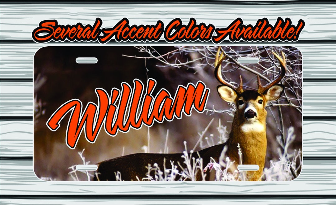Custom Whitetail Deer Personalized Front License Plate, Car Coasters ...