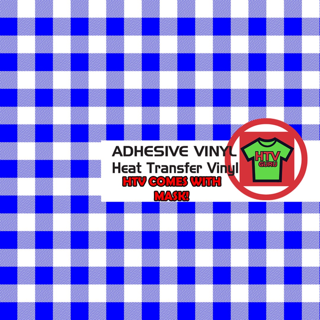 Buffalo Plaid Vinyl, HTV Iron on Blue and White Pattern, Craft Vinyl ...