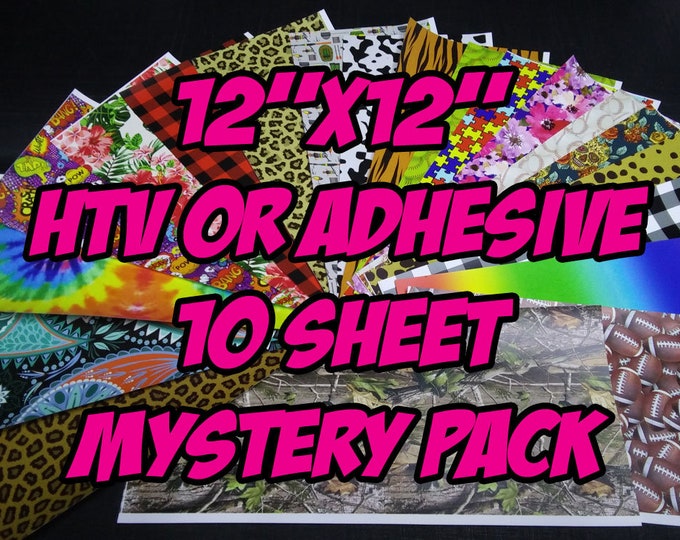 12X12 Printed Pattern HTV Mystery Pack Printed Outdoor Vinyl - Etsy