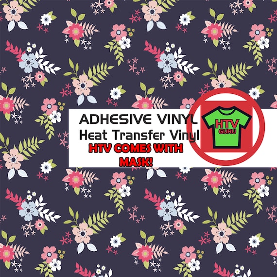 Floral Pattern Printed Vinyl HTV Sheets Heat Transfer Iron on - Etsy