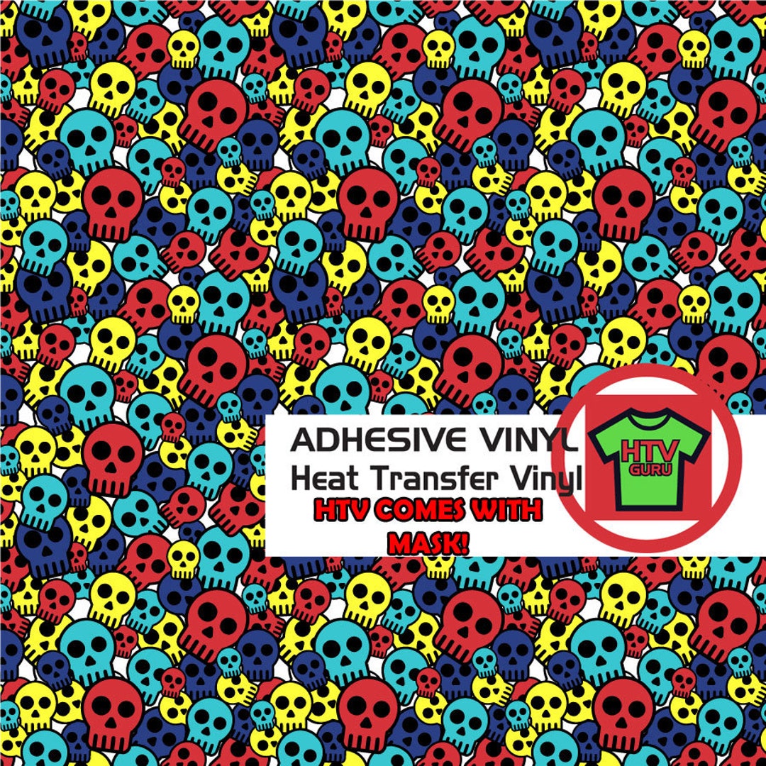 Skull Autism Puzzle Piece Pattern Printed HTV and Outdoor Vinyl Sheets ...