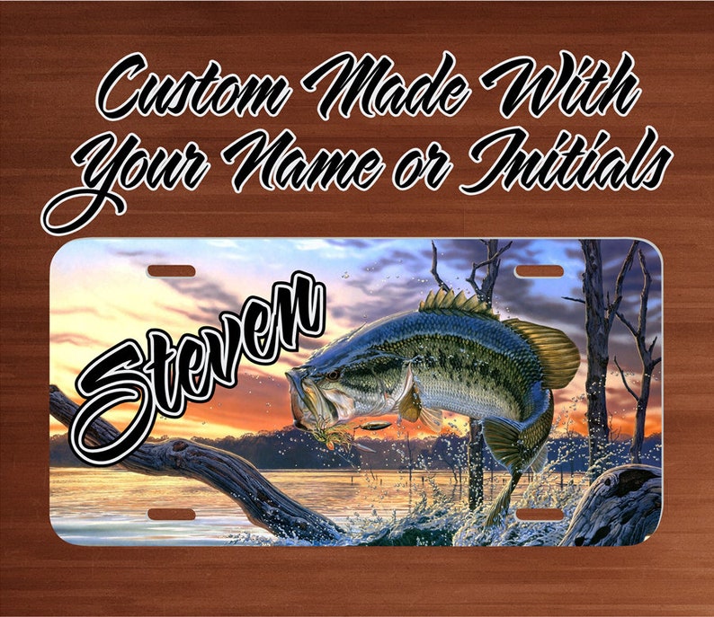 Custom Personalized Front License Plate Fishing Bass Car - Etsy