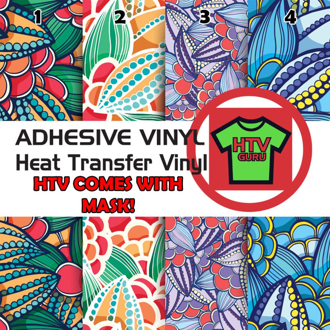 Floral Printed Patterns HTV & Vinyl Sheets Heat Transfer - Etsy