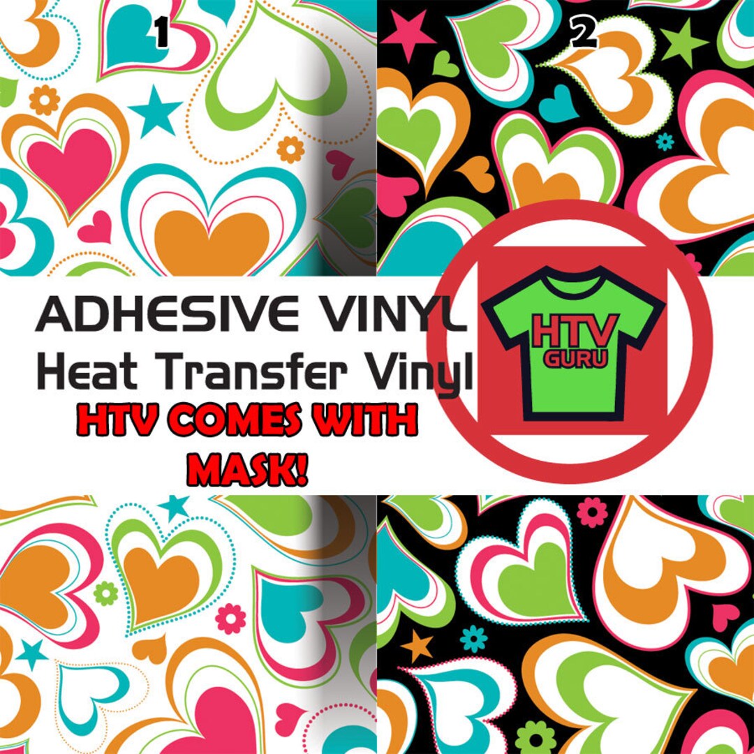 Hearts and Stars Patterned Vinyl Sheets, HTV & Decal - Etsy