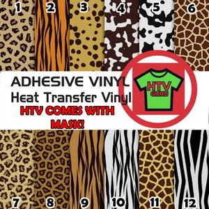Animal Print Printed Patterned HTV, Iron on Vinyl Sheets Outdoor Vinyl ...