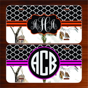 Snow Camo Monogram Personalized Front License Plate, Car Coasters ...