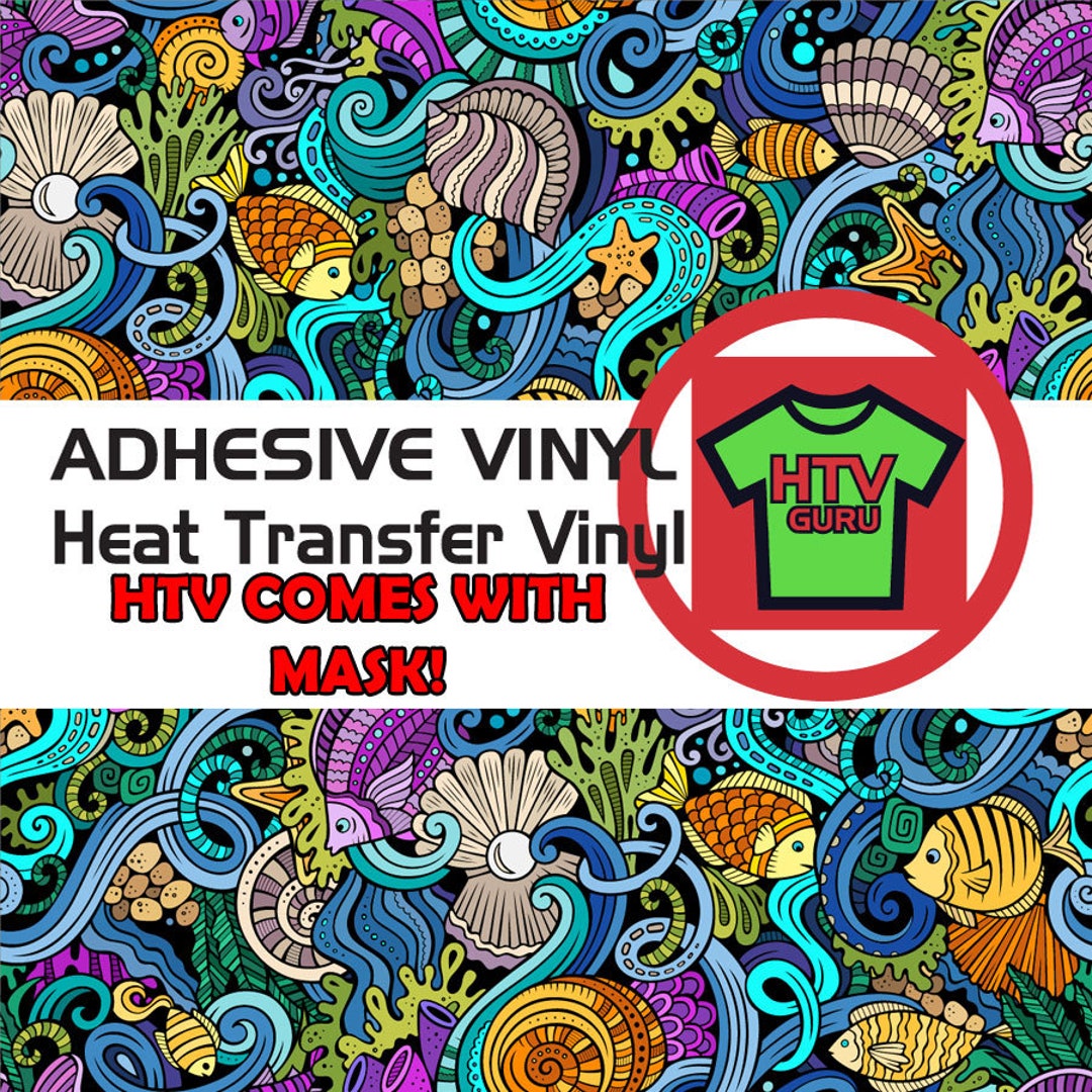 Cute Fish and Shells HTV Pattern Vinyl Sheets Heat Transfer Vinyl Sheet ...