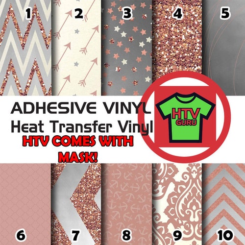 Rose Gold Printed Patterned Vinyl HTV Iron on Heat Transfer - Etsy