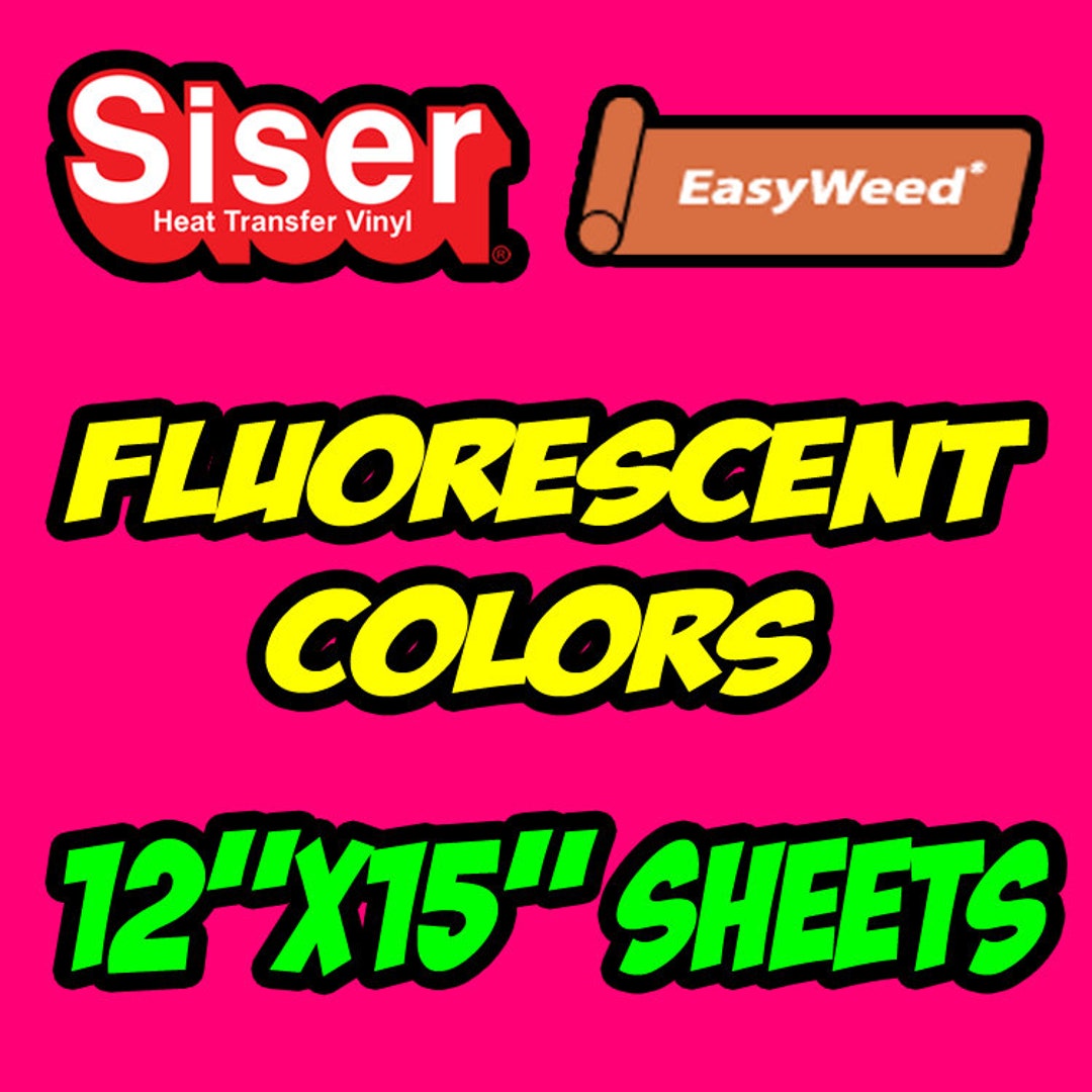12"x 15" / 5-sheet Pack / Fluorescent Siser Easyweed HTV - Heat ...