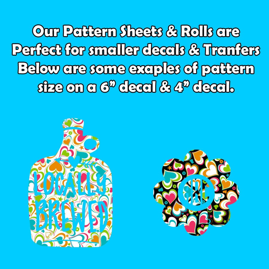 Hearts and Stars Printed Patterned HTV & Vinyl Sheets Iron on - Etsy