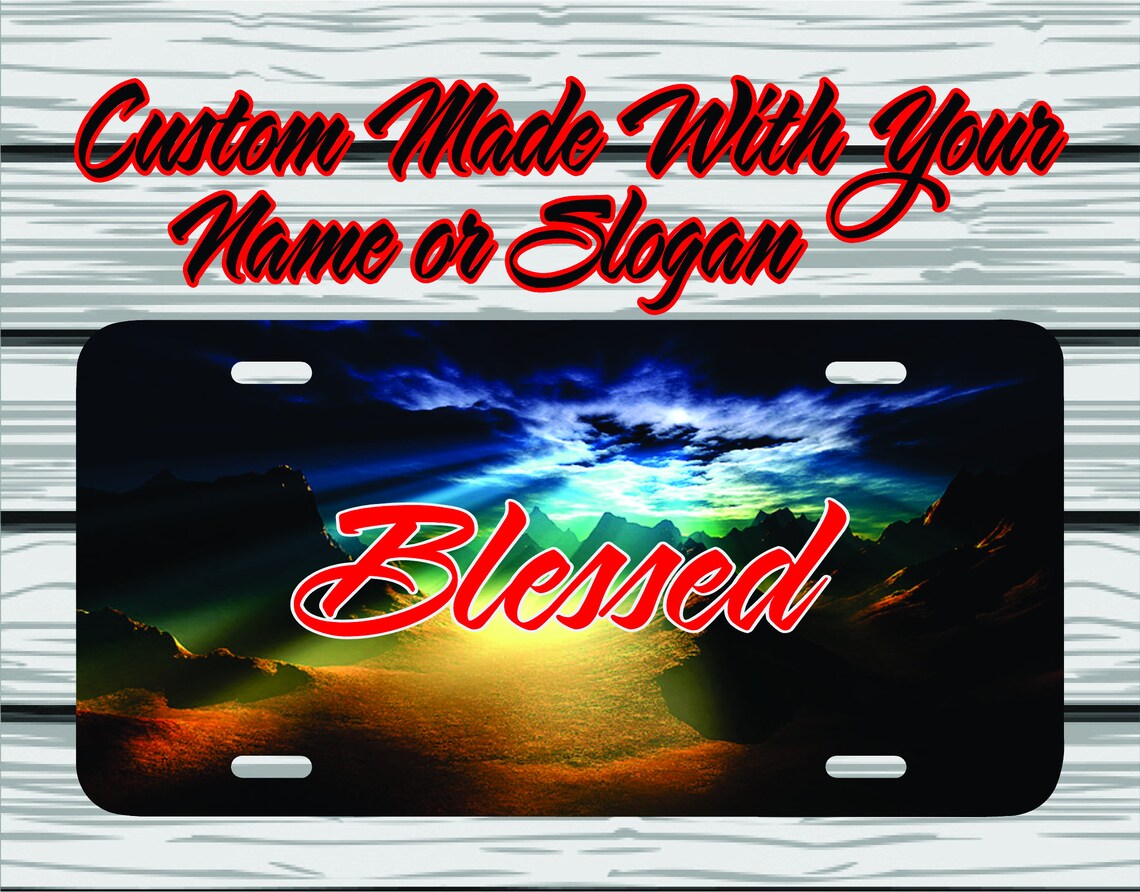 Custom Personalized Front License Plate, Blessed Faith Hope Love Car ...