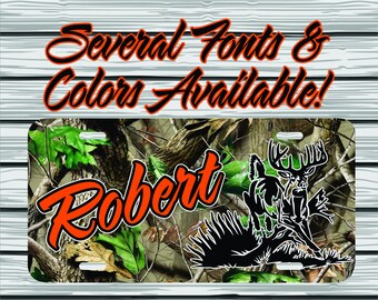 Custom Whitetail Deer Personalized Front License Plate Car | Etsy
