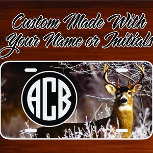 Custom Whitetail Deer Personalized Front License Plate, Car Coasters ...