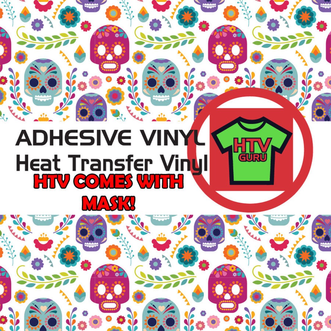 Sugar Skulls HTV Printed Pattern Vinyl Sheets Iron on Heat Transfer ...