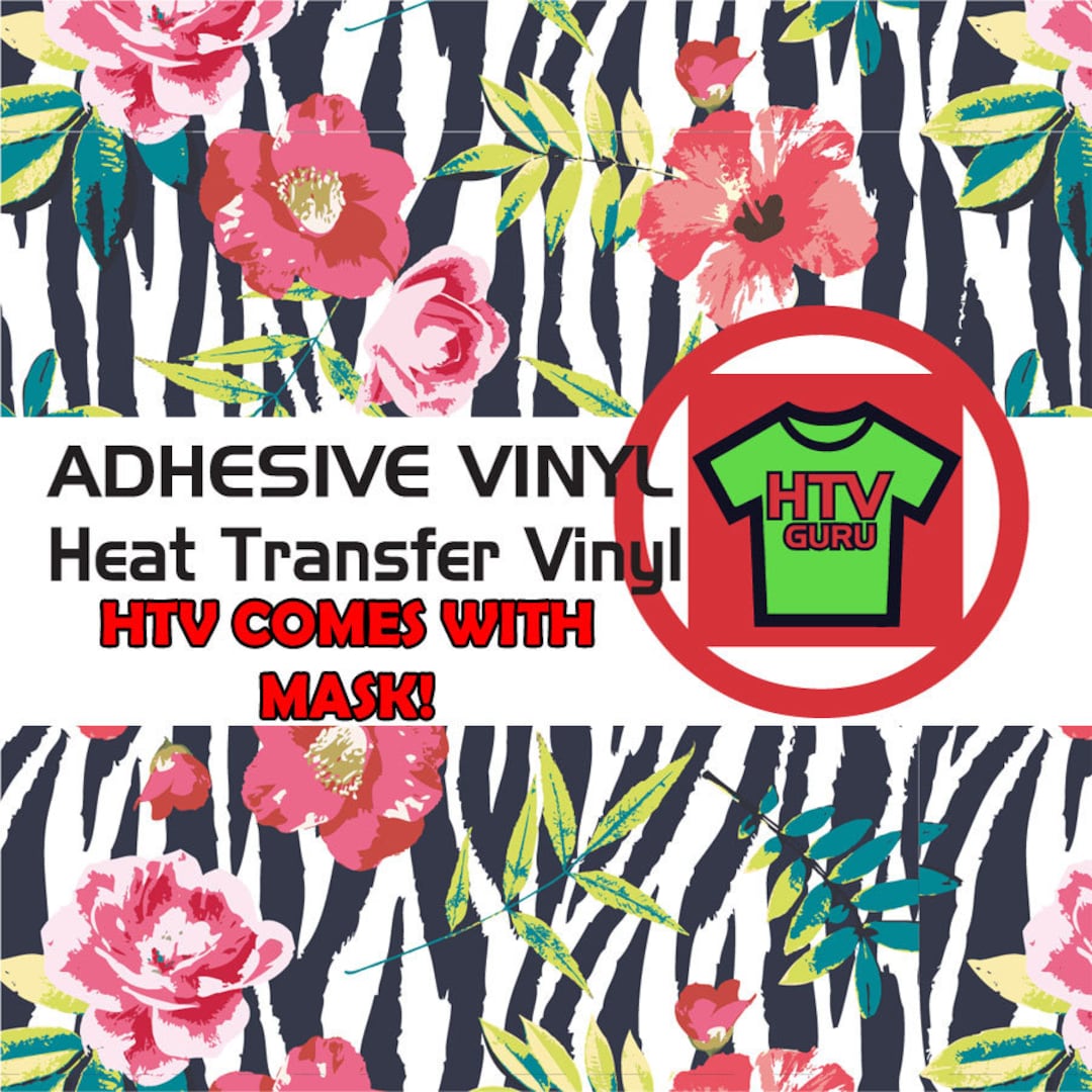 Watercolor Floral Zebra Print Vinyl: HTV or Adhesive Sheets - Etsy