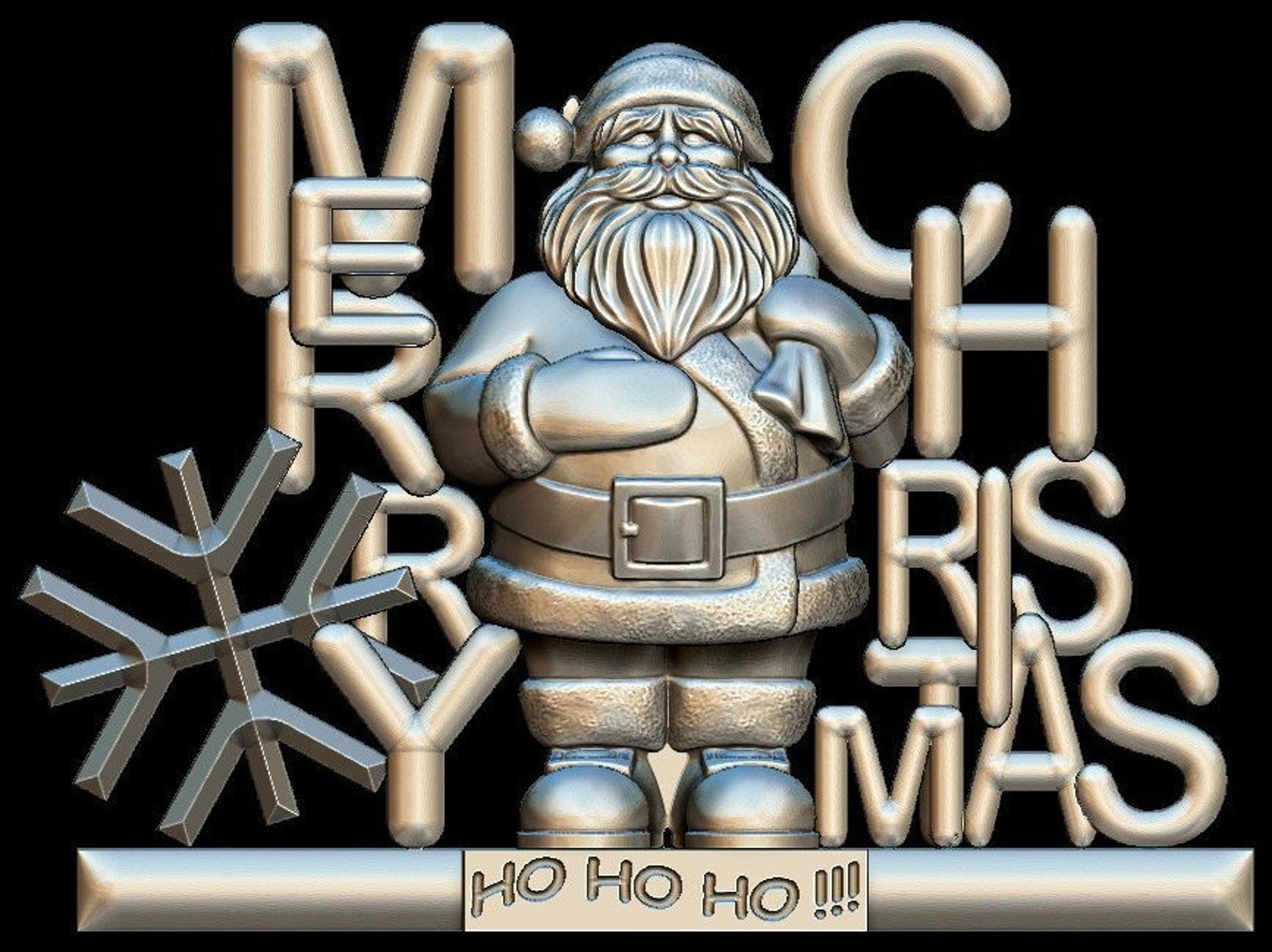 Santa Claus Merry Christmas For Cnc Router Engraver Relief Etsy