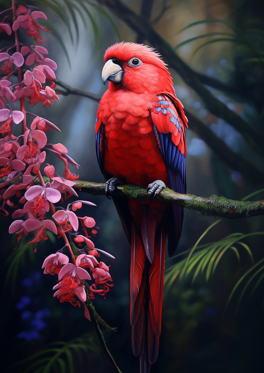 Crimson Rosella | Bird Poster | Bird Wall Art | Digital Download | Bird ...