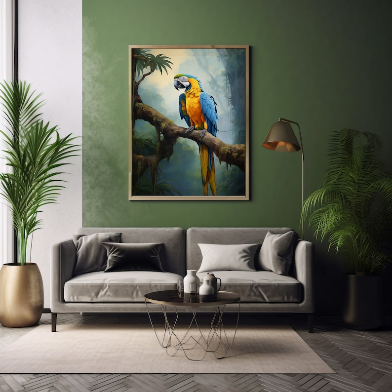 Macaw Parrot | Bird Print | Bird Wall Art | Digital Download | Bird Art ...