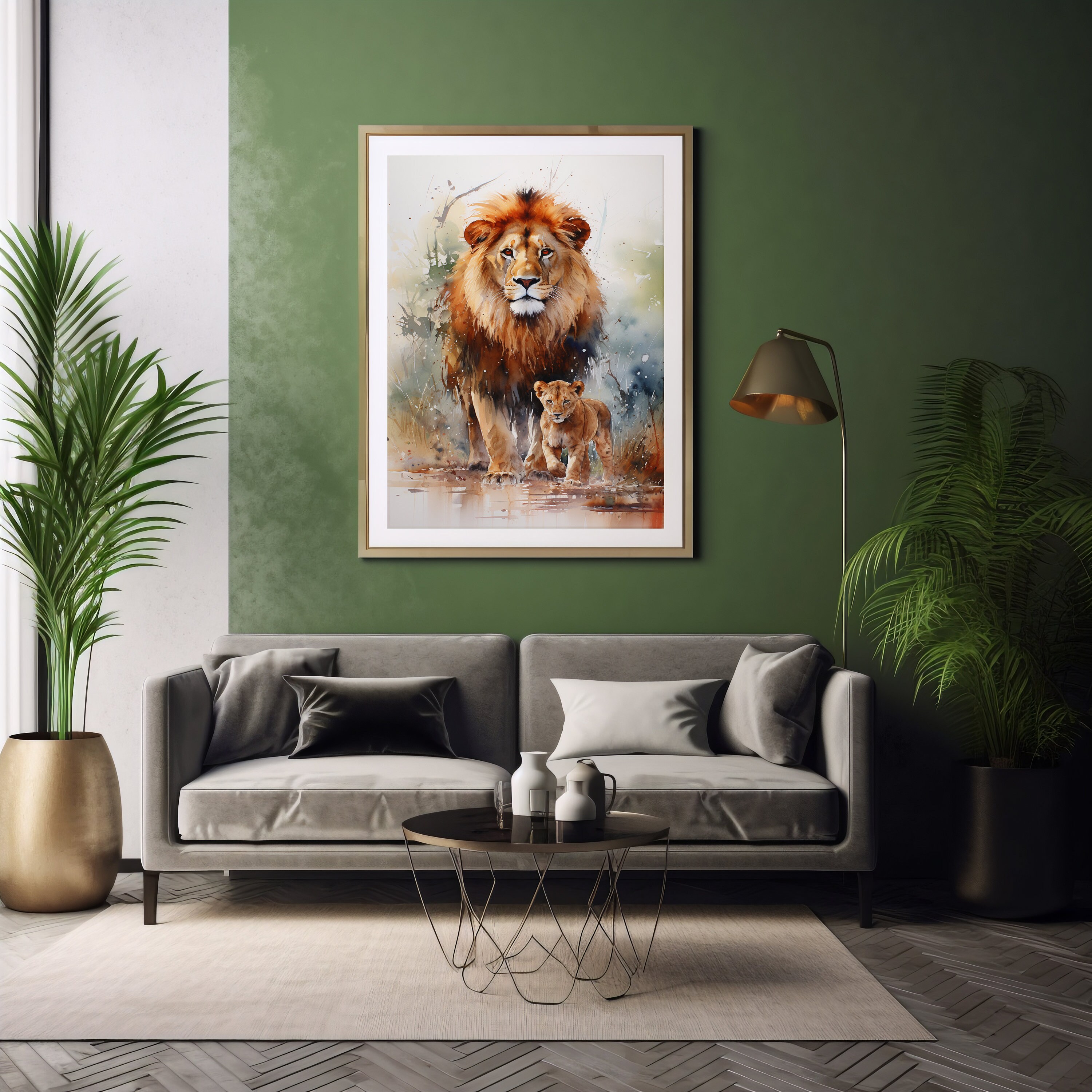 Lion Cub Lion Poster Safari Animal Jungle Print Digital Download ...