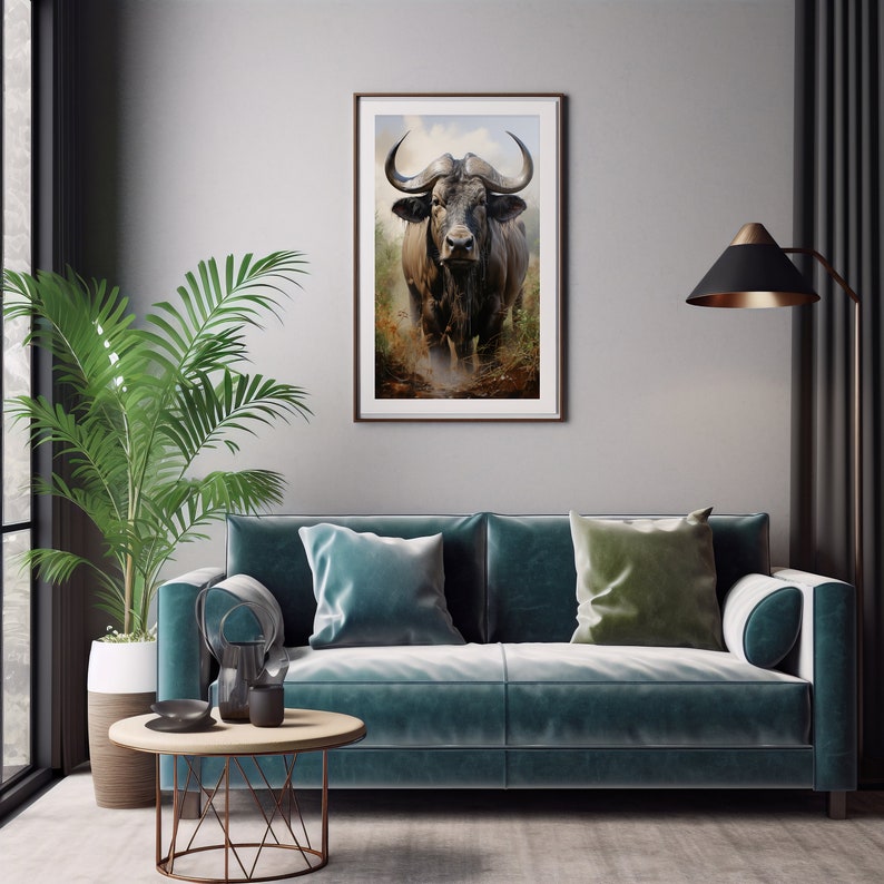 Wildebeest Poster Wall Art Safari Animal Jungle Decor Digital Download ...