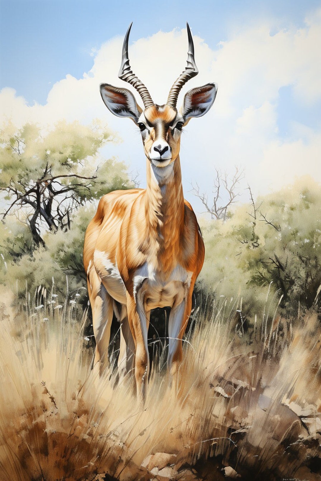 Jungle Poster | Gazelle | Gazelle Poster | Safari Animal | Digital ...
