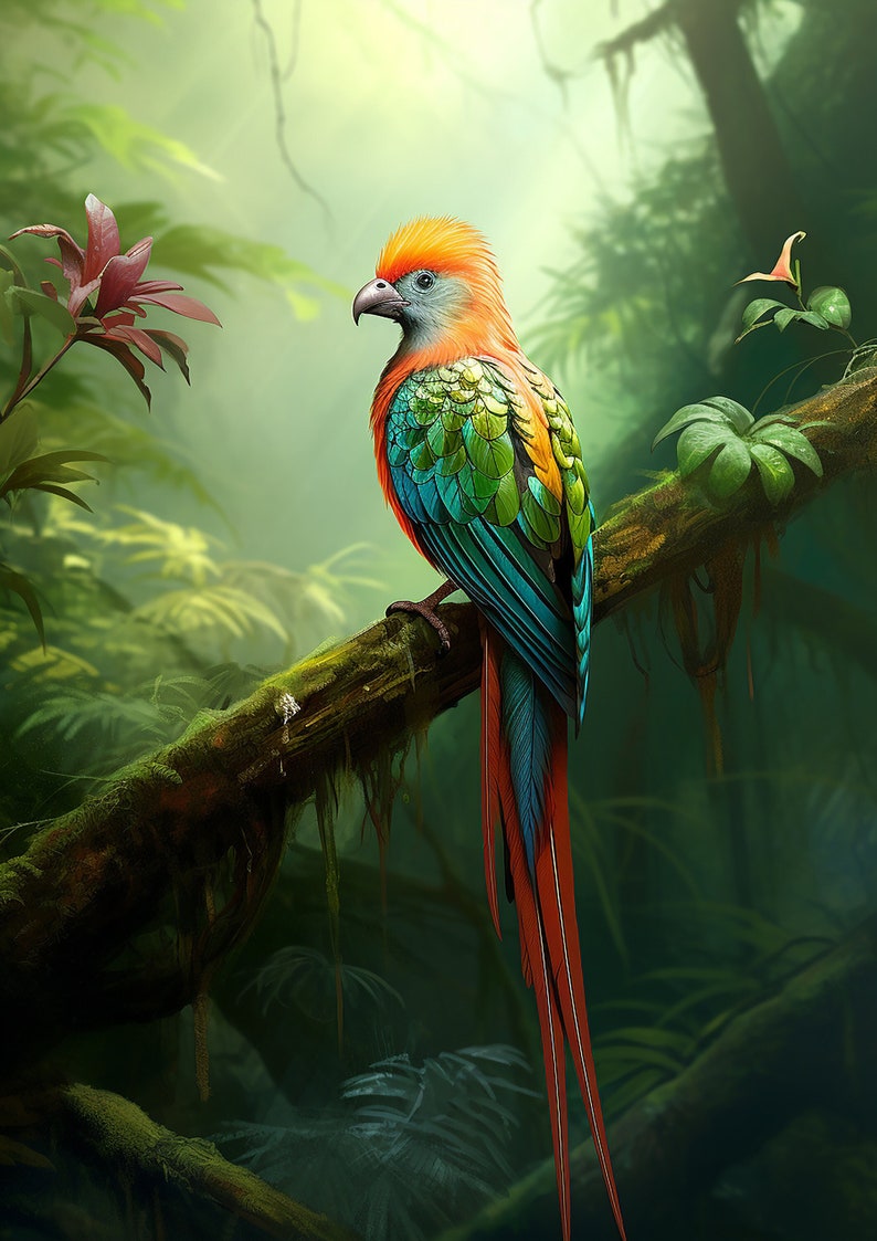 Resplendent Quetzal | Bird Poster | Bird Wallart | Digital Download ...